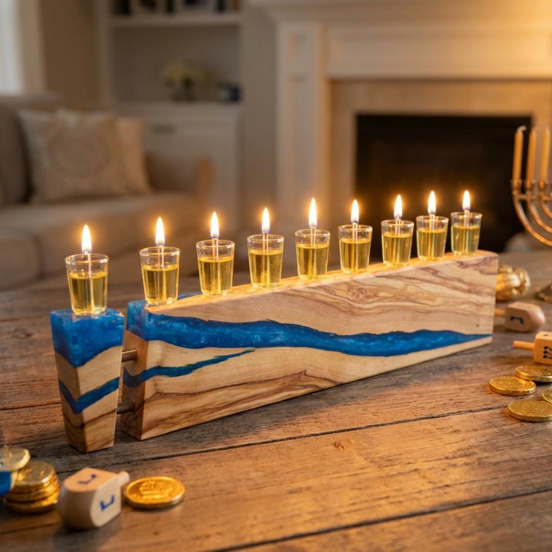 Chanukah Menorah | Handmade Hanukkah Judaica | Modern Jewish Home Gift ...