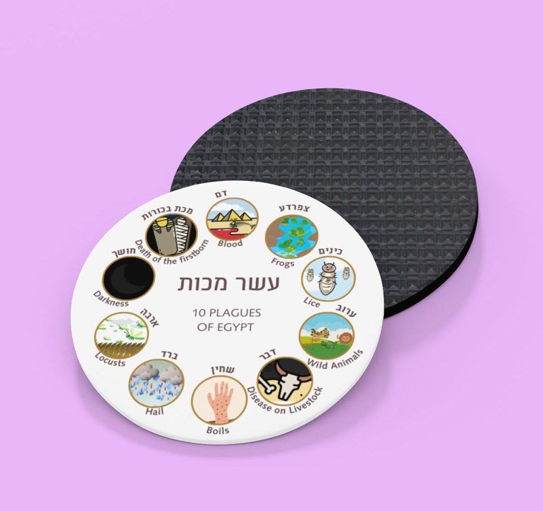 Pesach Seder, Passover Seder, Ten Plagues Coaster, Reusable Seder ...