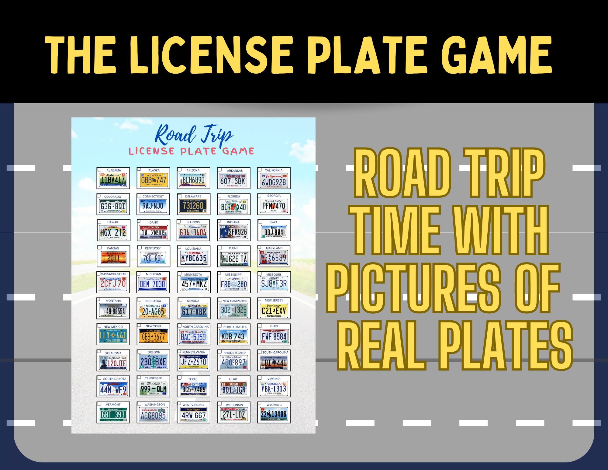 License Plate Adventure Printable Game With Real License Plate Images ...