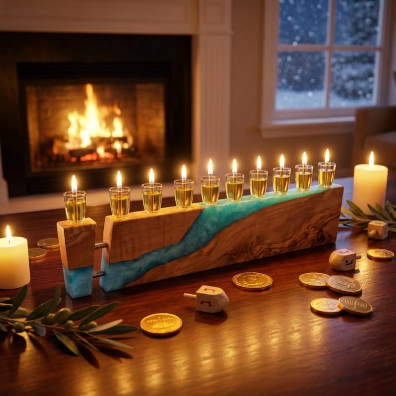 Chanukah Menorah | Handmade Hanukkah Judaica | Modern Jewish Home Gift ...
