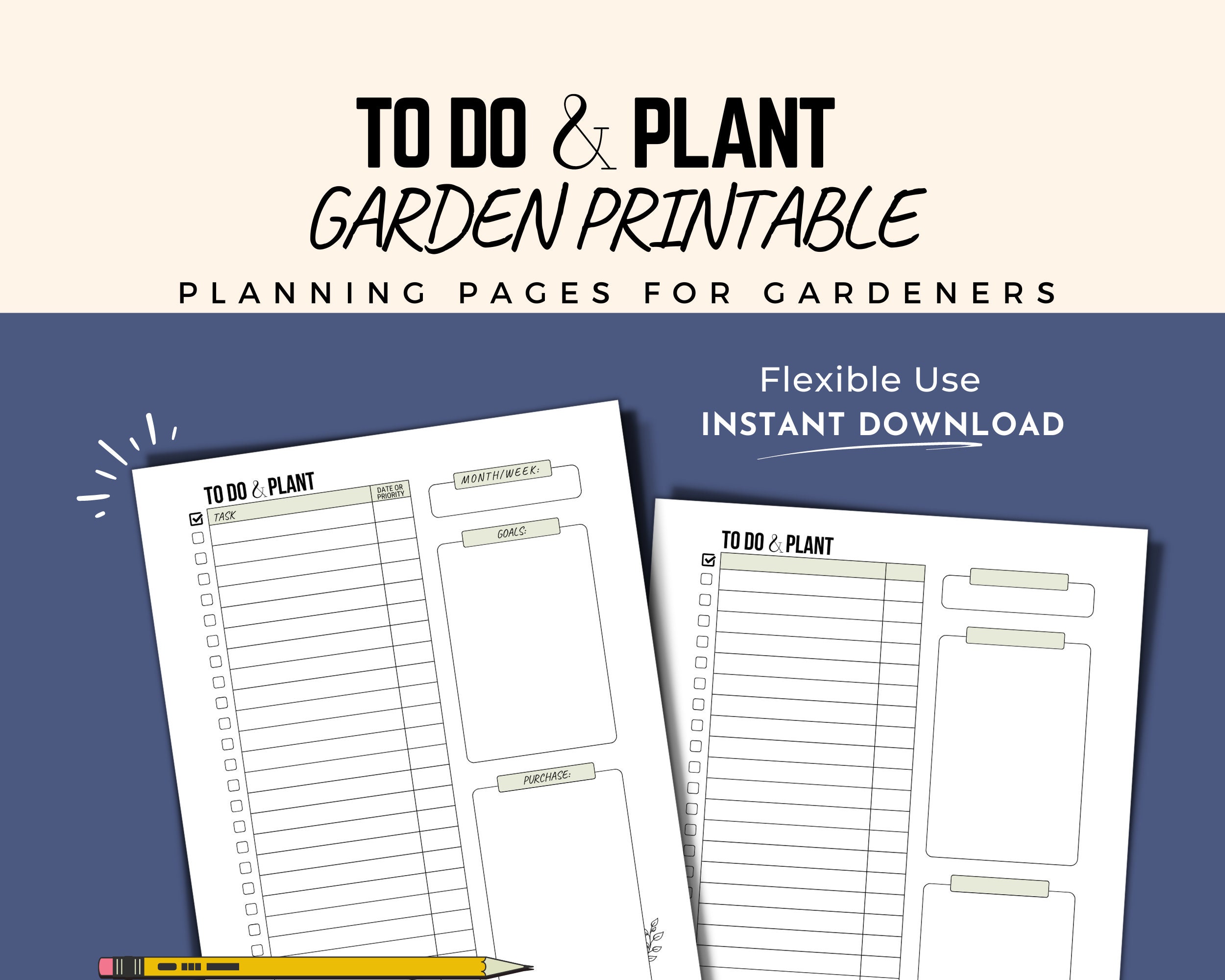 To Do List and to Plant List Printable Garden Planner Page - Etsy