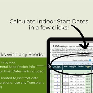 Seed Starting Spreadsheet, Planting Calendar, Garden Planner for Indoor ...