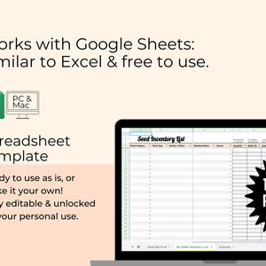 Seed Inventory List Spreadsheet for Seed Saving and Collecting. Digital ...