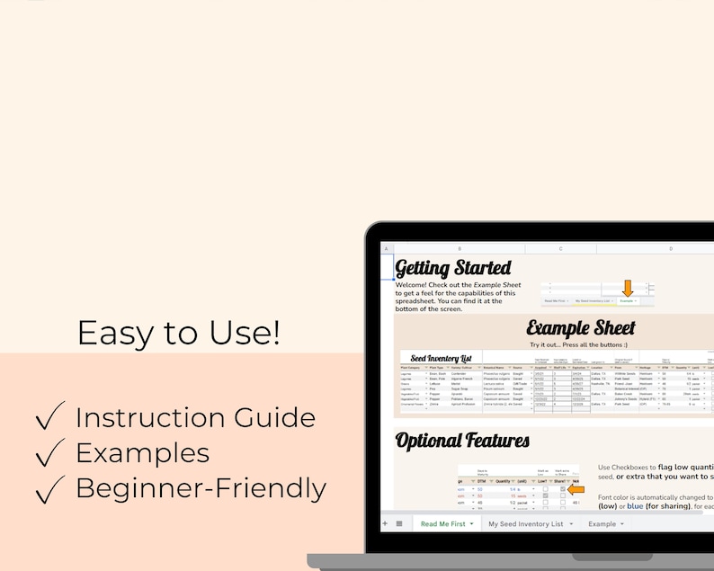 Seed Inventory List Spreadsheet for Seed Saving and Collecting. Digital ...