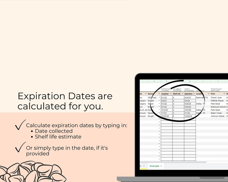 Seed Inventory List Spreadsheet for Seed Saving and Collecting. Digital ...