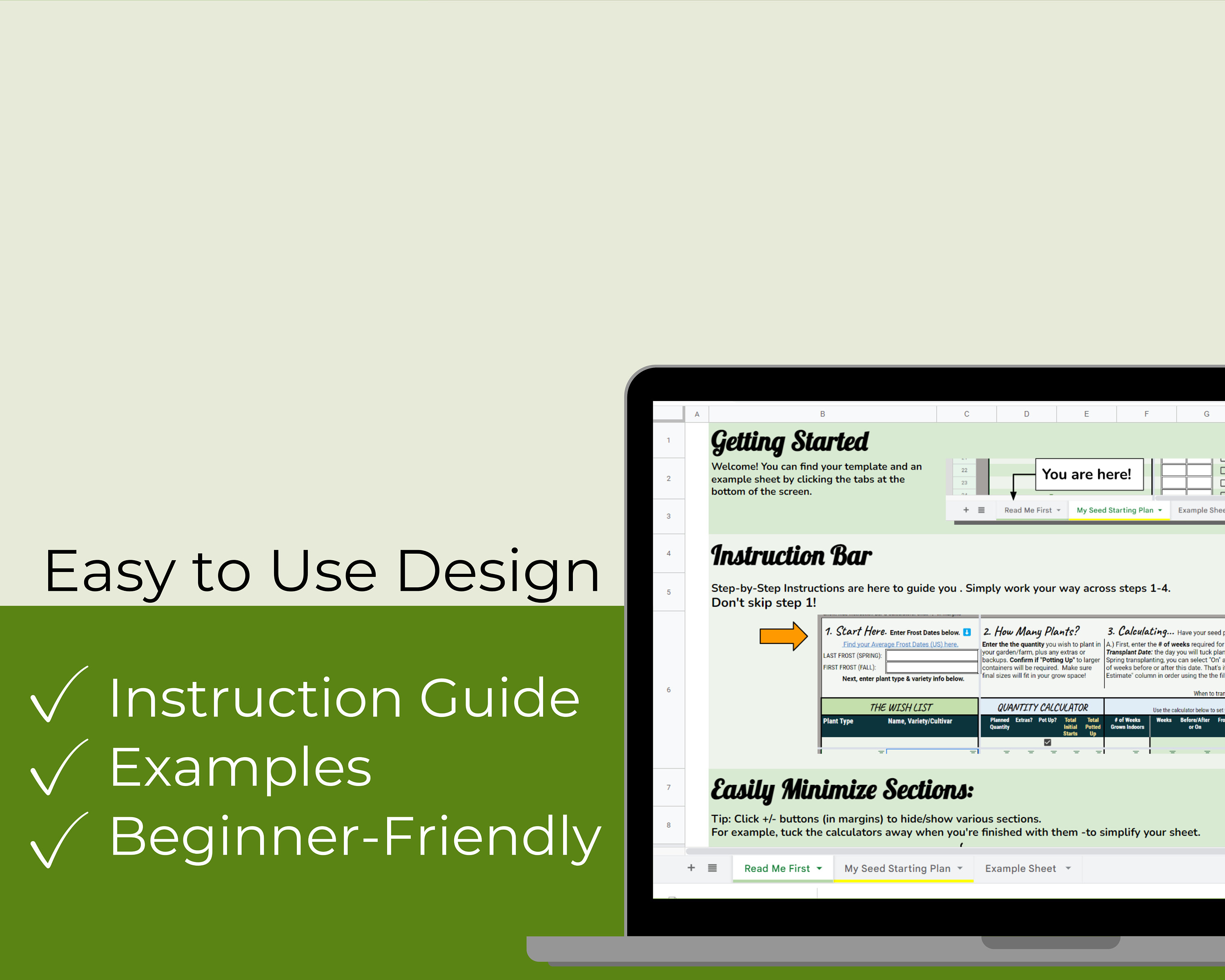 Seed Starting Spreadsheet, Planting Calendar, Garden Journal, Google ...