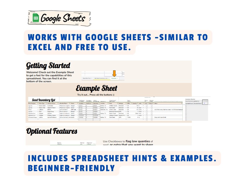 Seed Inventory List Spreadsheet for Seed Saving and - Etsy