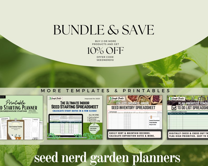 Garden Journal Spreadsheet Planting Log Digital Garden - Etsy