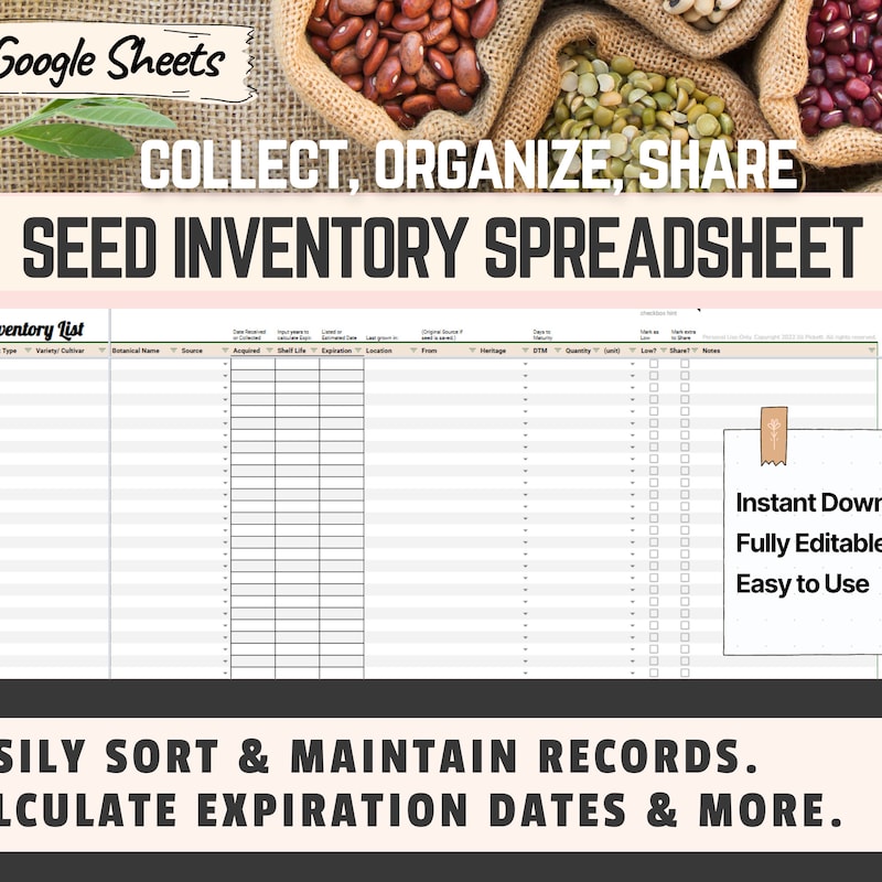Seed Inventory Journal - Etsy