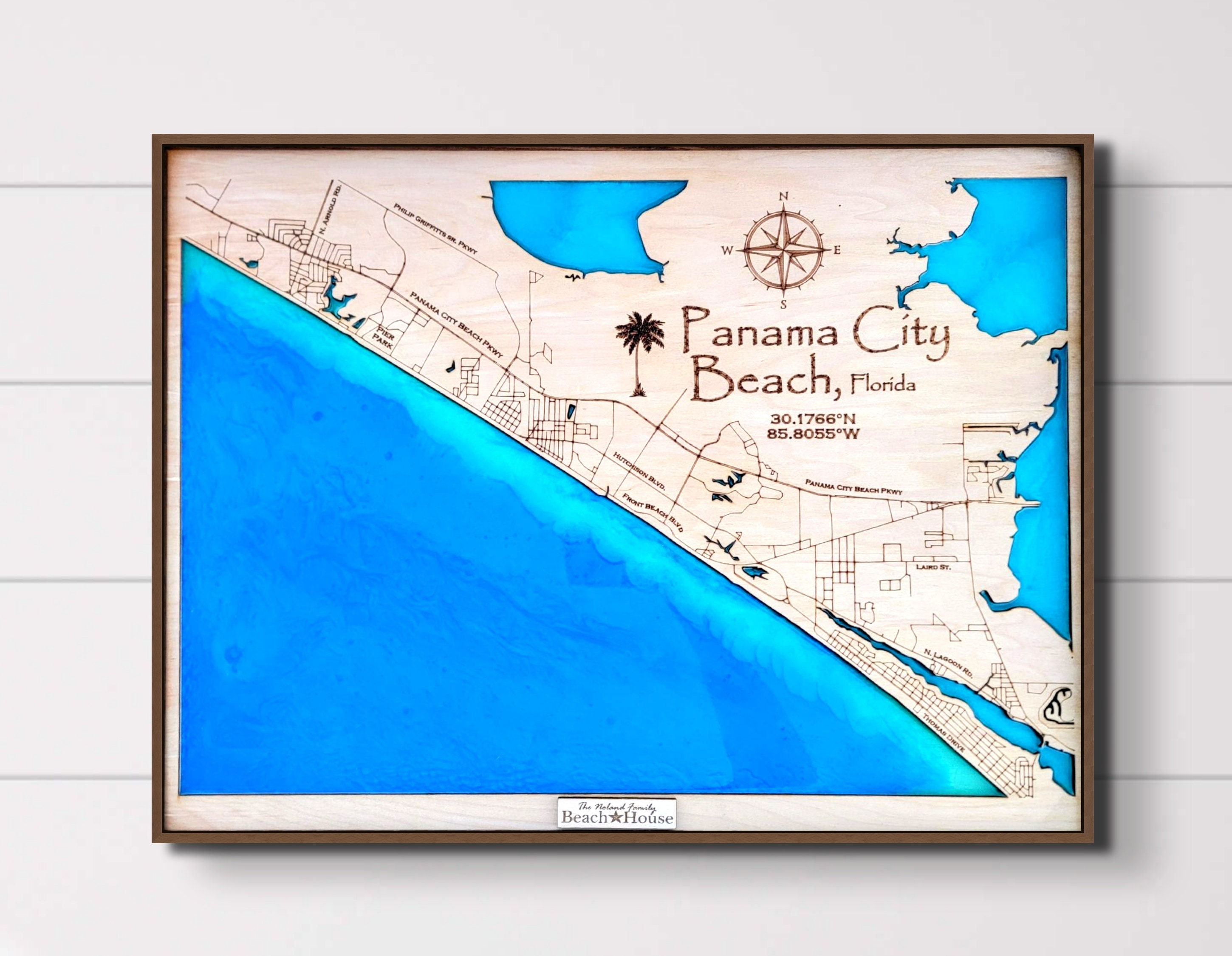 Resin Map of Panama City Beach Florida 3D Laser Engraved - Etsy