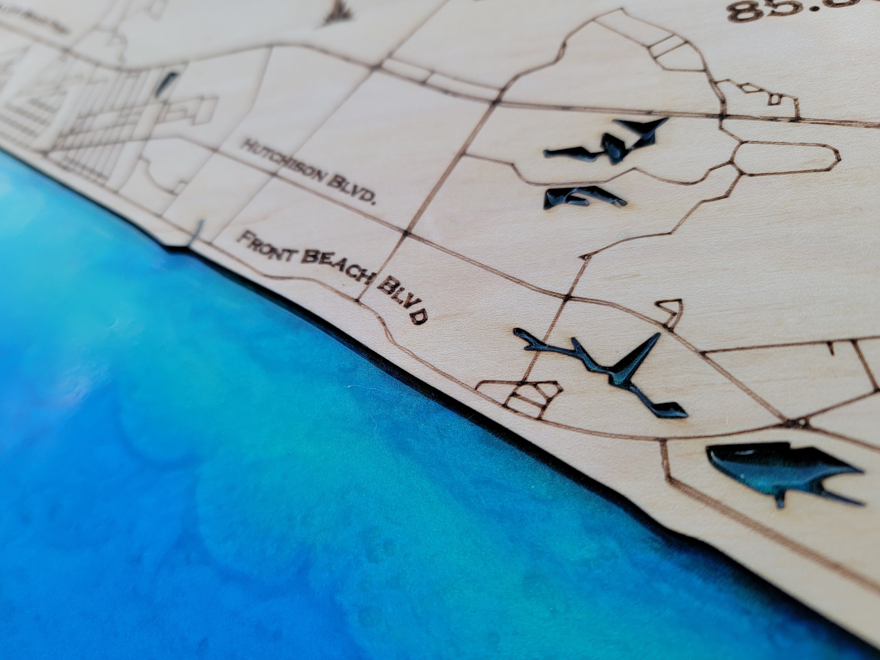 Resin Map of Panama City Beach Florida 3D Laser Engraved - Etsy