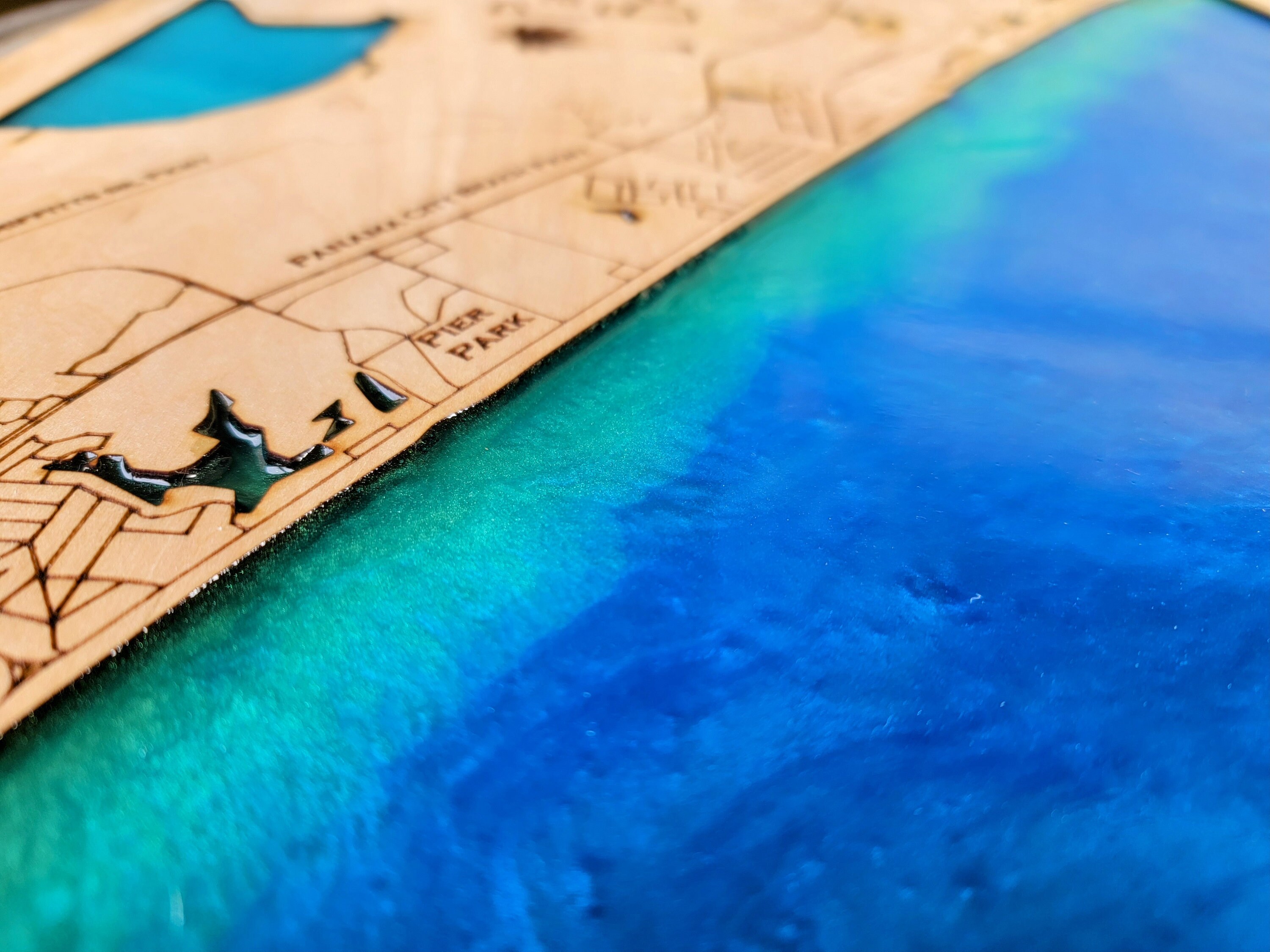 Resin Map of Panama City Beach Florida 3D Laser Engraved - Etsy