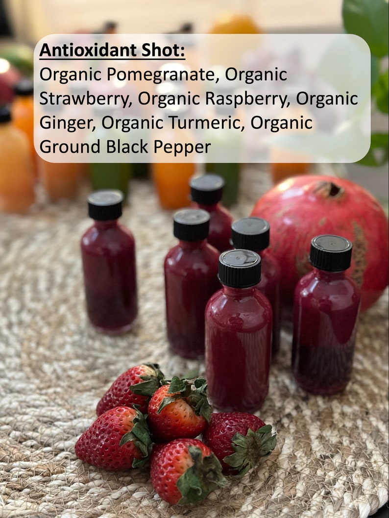 Pack of 5- Organic Healthy Shots in 2oz Glass, Immunity Shot ...