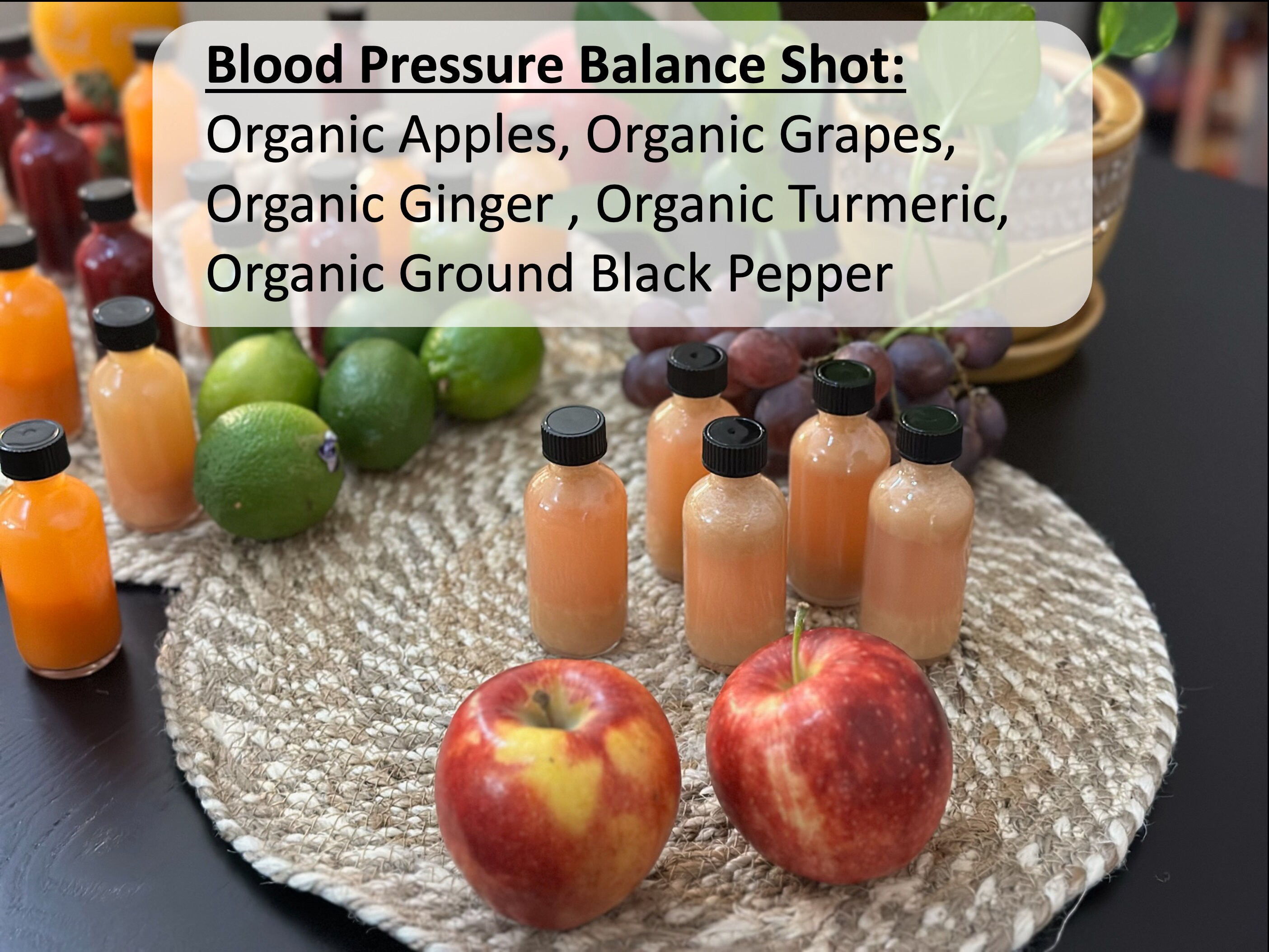 Pack of 5- Organic Healthy Shots in 2oz Glass, Immunity Shot, Bloodpressure Shot, Weight ...