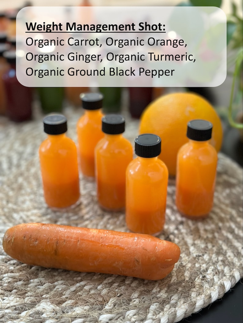 Pack of 5- Organic Healthy Shots in 2oz Glass, Immunity Shot ...