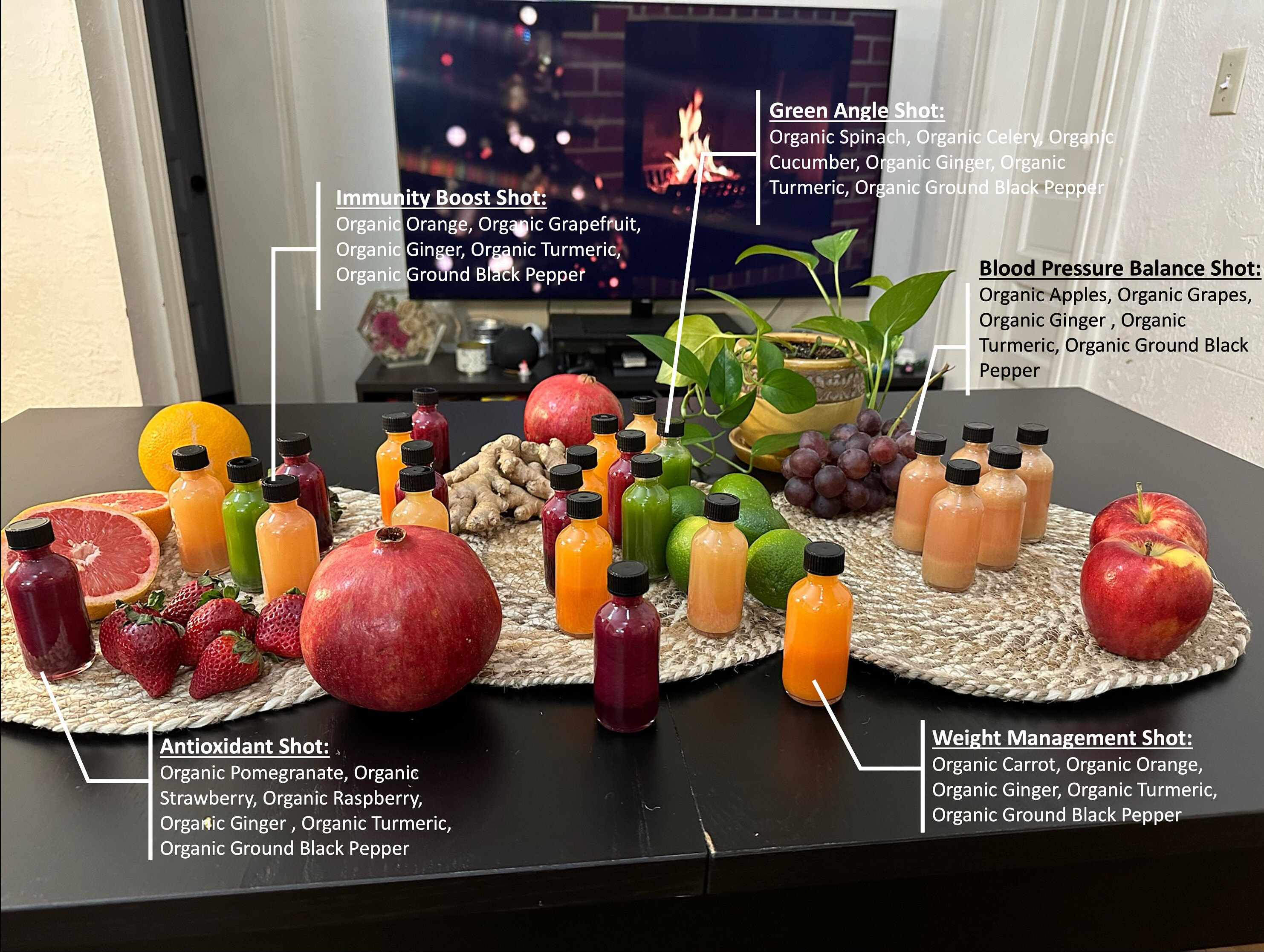 Pack of 5- Organic Healthy Shots in 2oz Glass, Immunity Shot ...