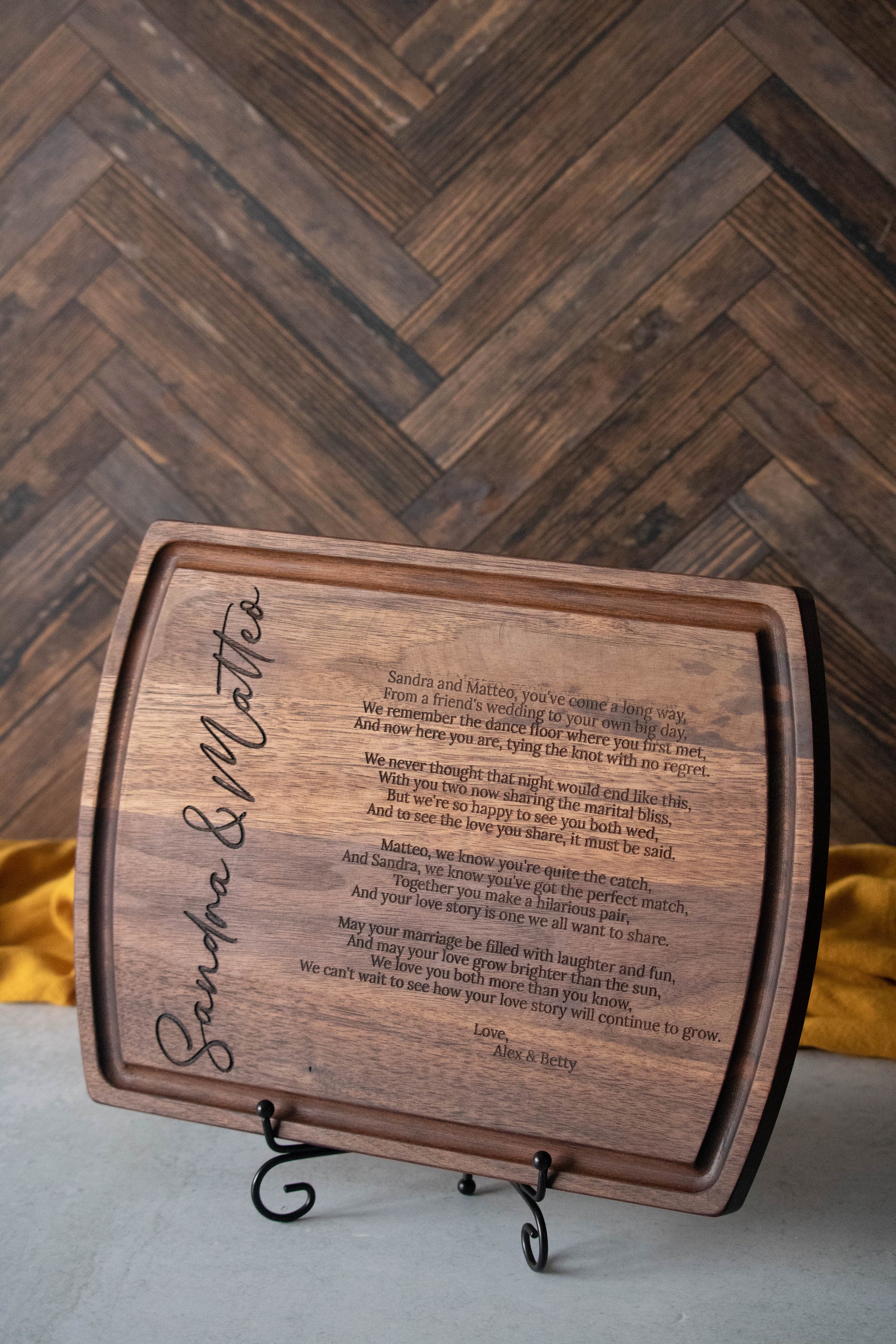 Personalized Engraved Walnut Hardwood Cutting Board With Custom Poem ...