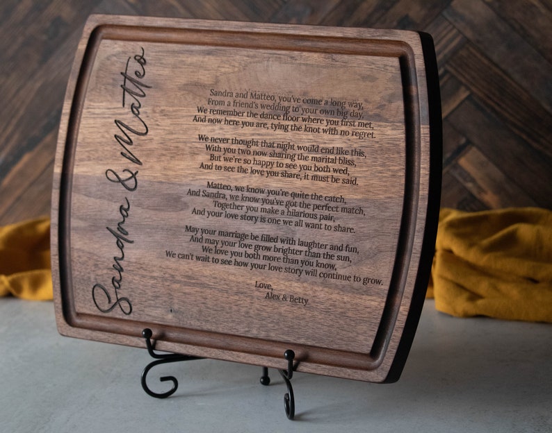 Personalized Engraved Walnut Hardwood Cutting Board With Custom Poem ...