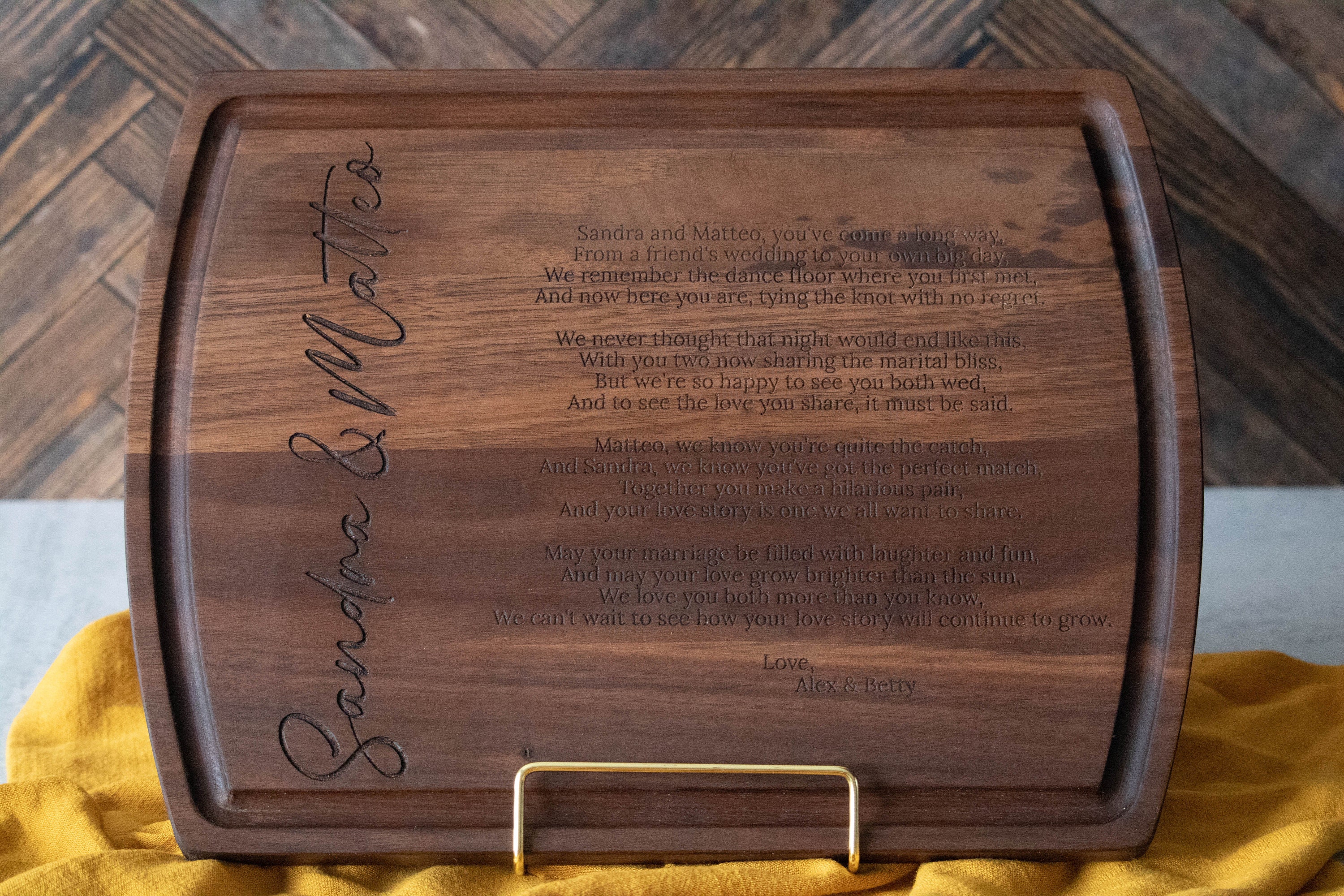 Personalized Engraved Walnut Hardwood Cutting Board With Custom Poem ...