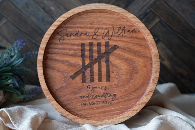 Custom Engraved Wood Tray Unique 5th Wooden Anniversary Gift - Etsy
