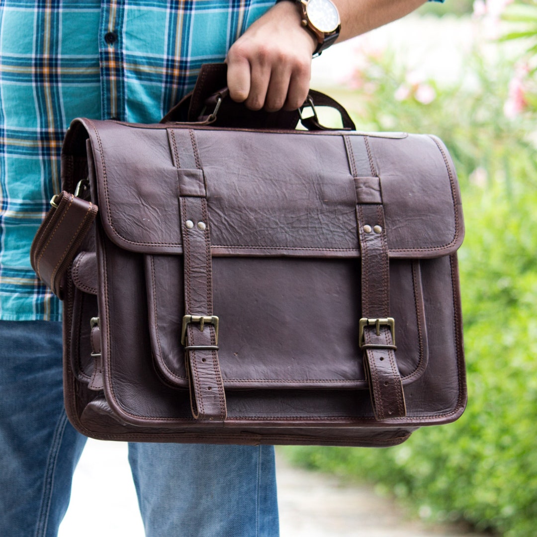 Leather Bag for Men, Leather Laptop Bag, Shoulder Bag Men, 15 Inch ...