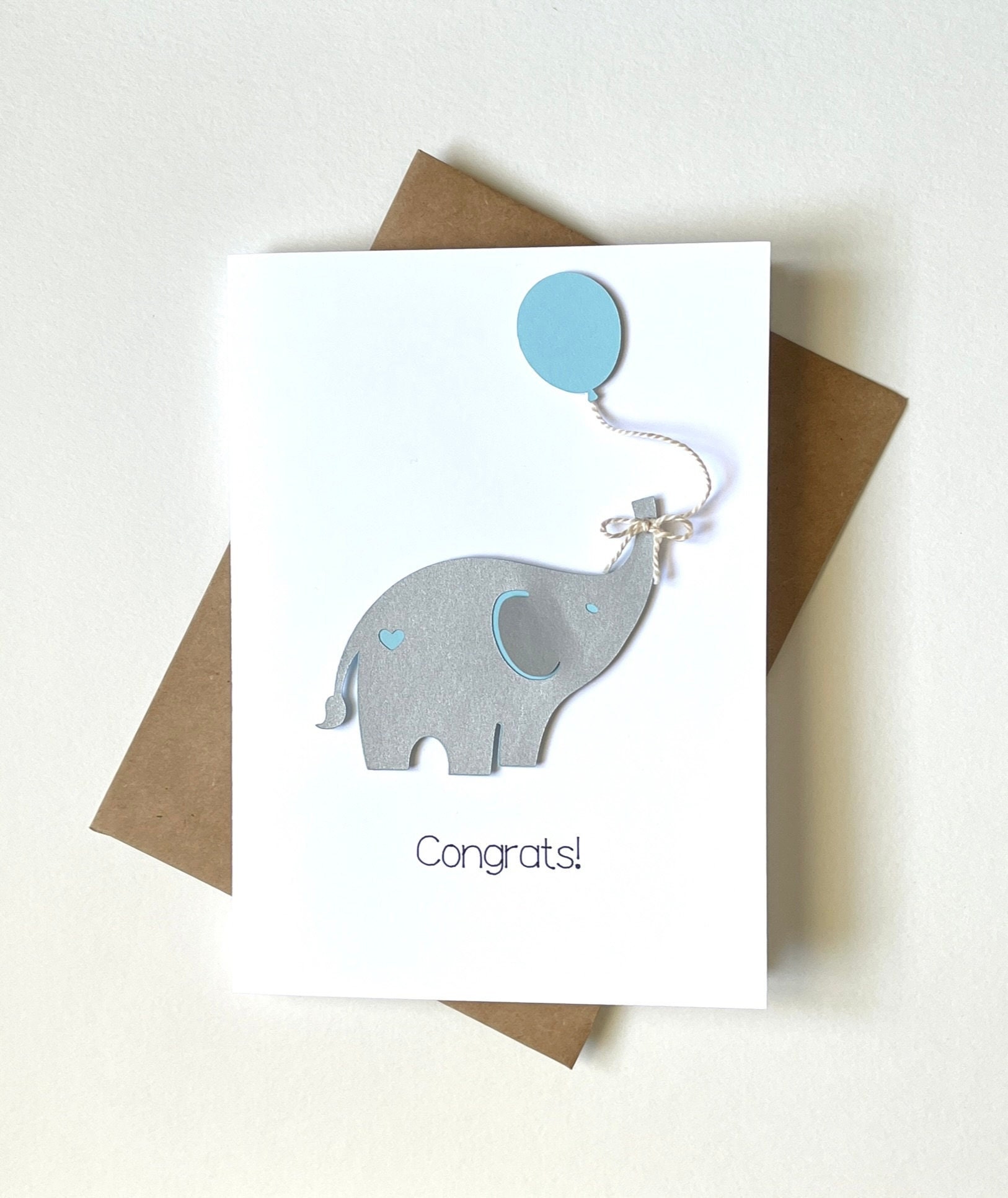 Congratulations Baby Blue Balloon Card - Etsy