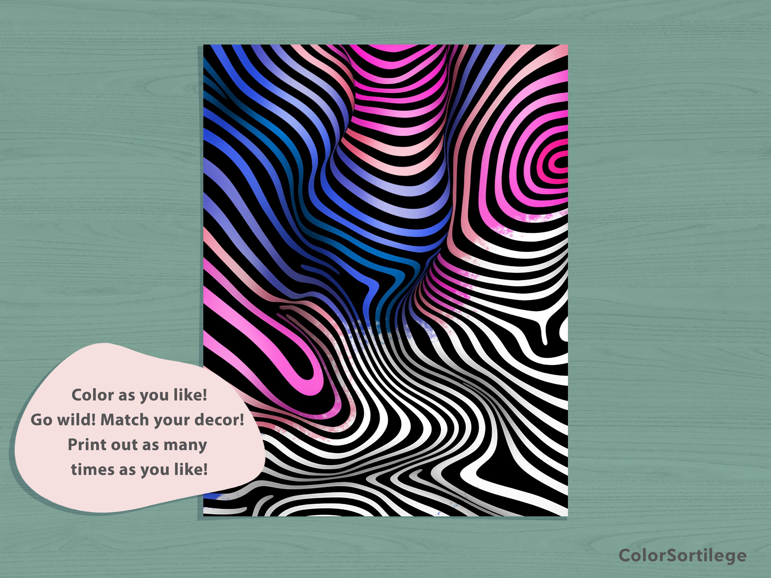 25 OP Art Coloring Pages | Optical Illusions | 25 Page PDF | Printable ...