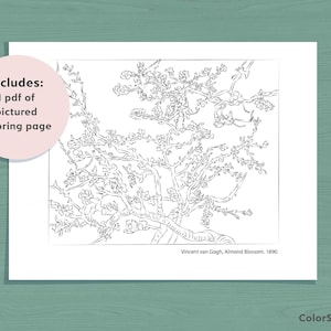 Almond Blossom | Vincent Van Gogh | Coloring Page | PDF | 1 Page ...