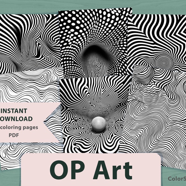 Op Art Coloring Page - Etsy