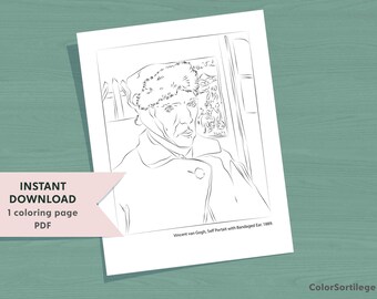 Vincent Van Gogh Colouring Pages printable Coloring - Etsy Australia