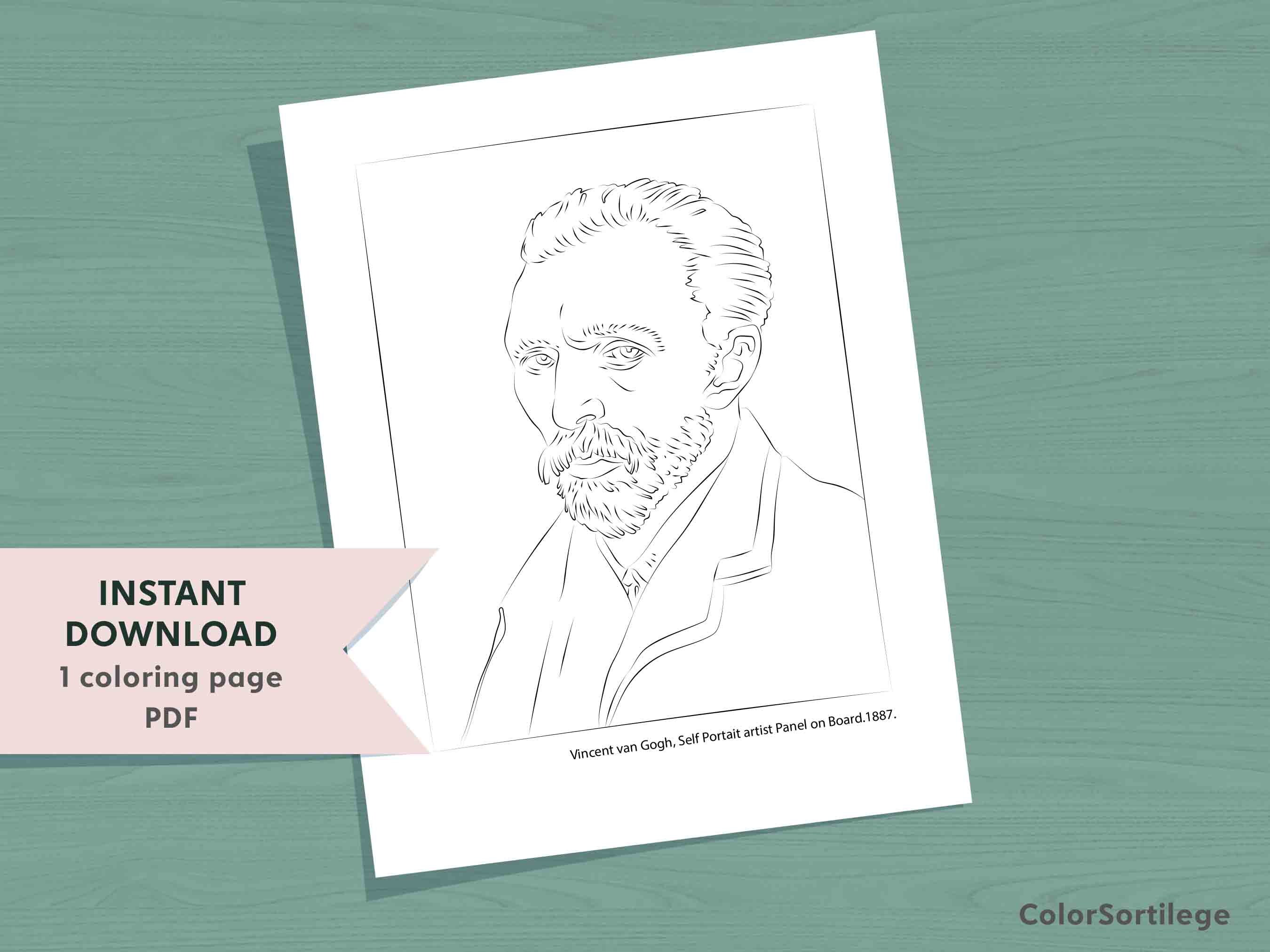 Van Gogh Self Portrait Coloring Pages