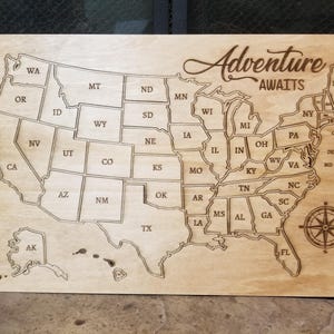 Wooden Travel Map - Etsy