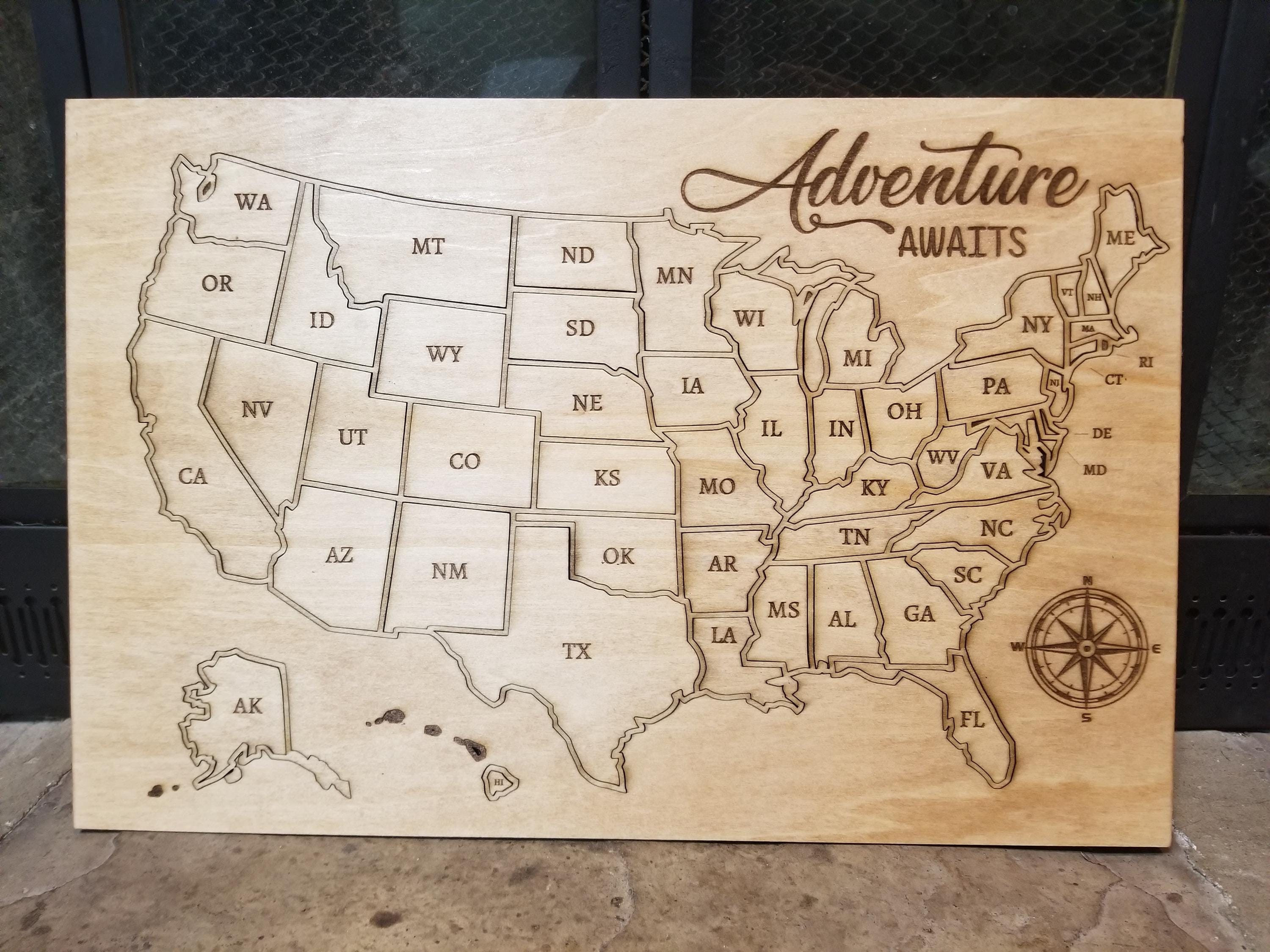 Wooden Travel Map - Etsy
