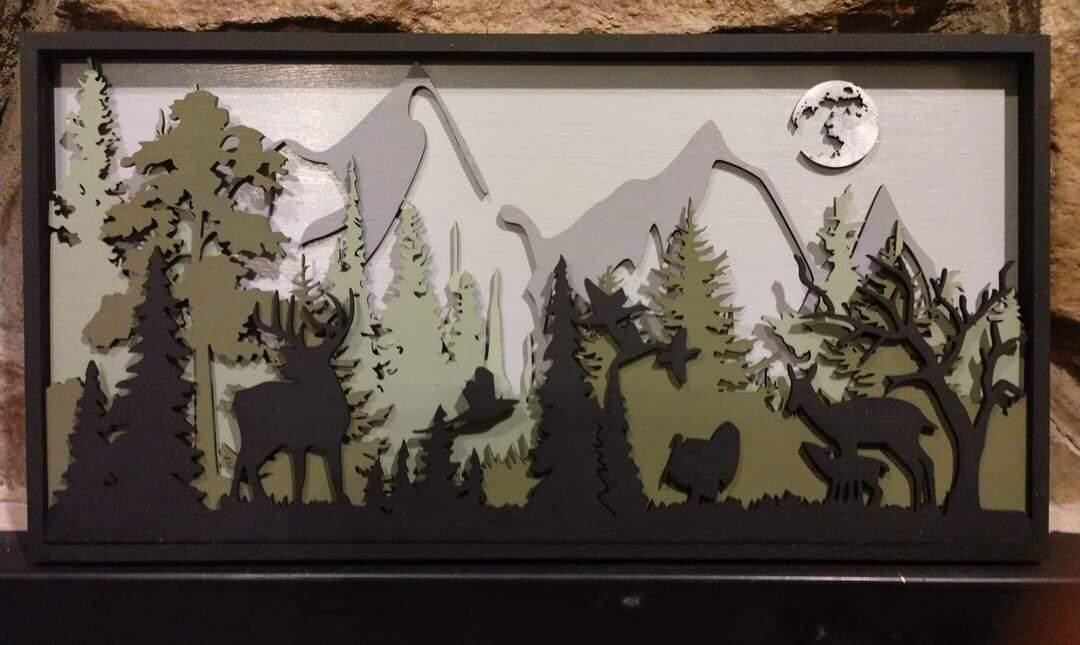 2D Wildlife Landscape Wall Art - Etsy