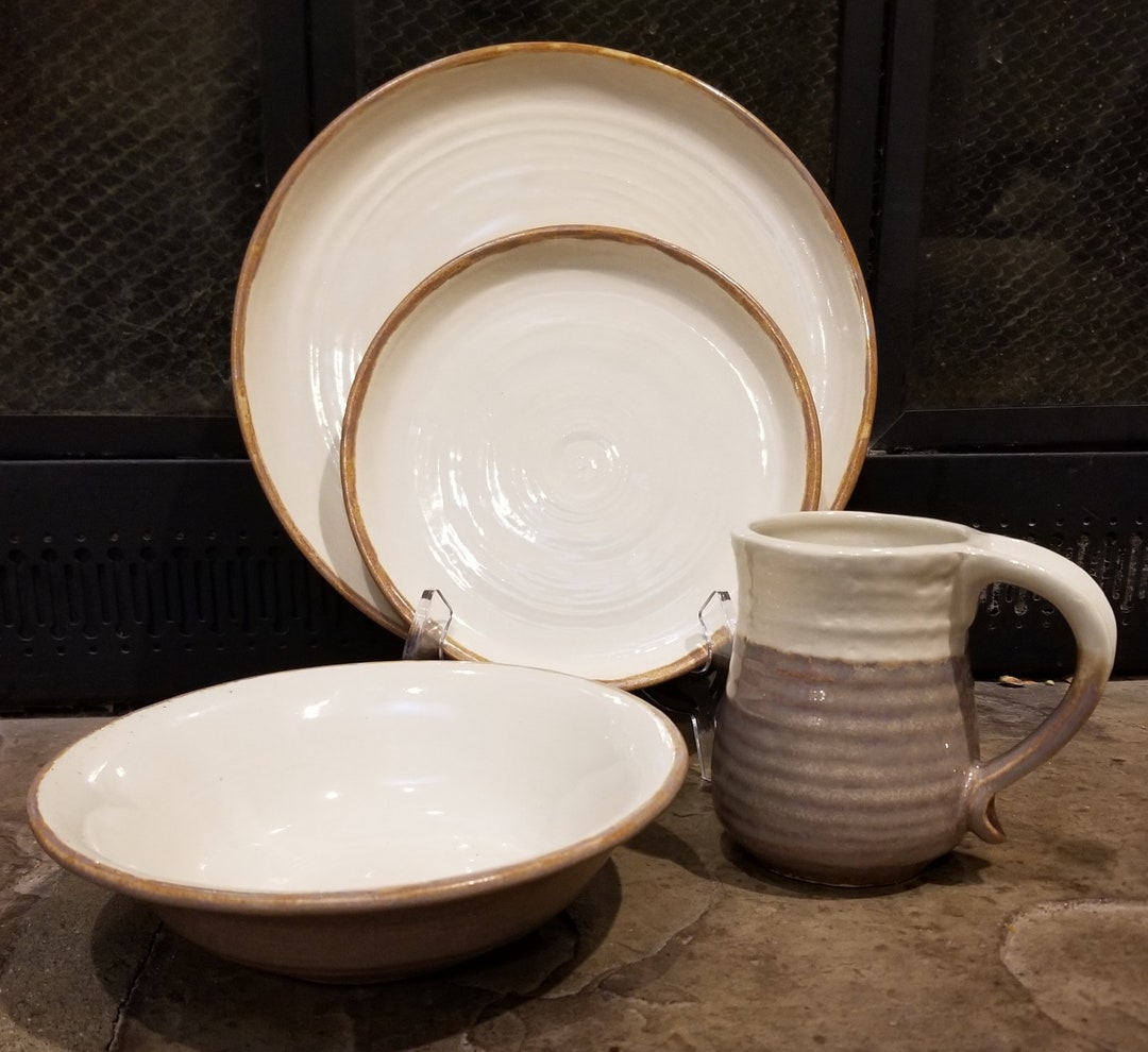 16 Piece Pottery Dinnerware Set - Etsy