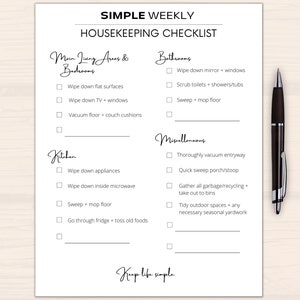 Simple Daily Weekly Housekeeping Bundle BONUS Spring - Etsy