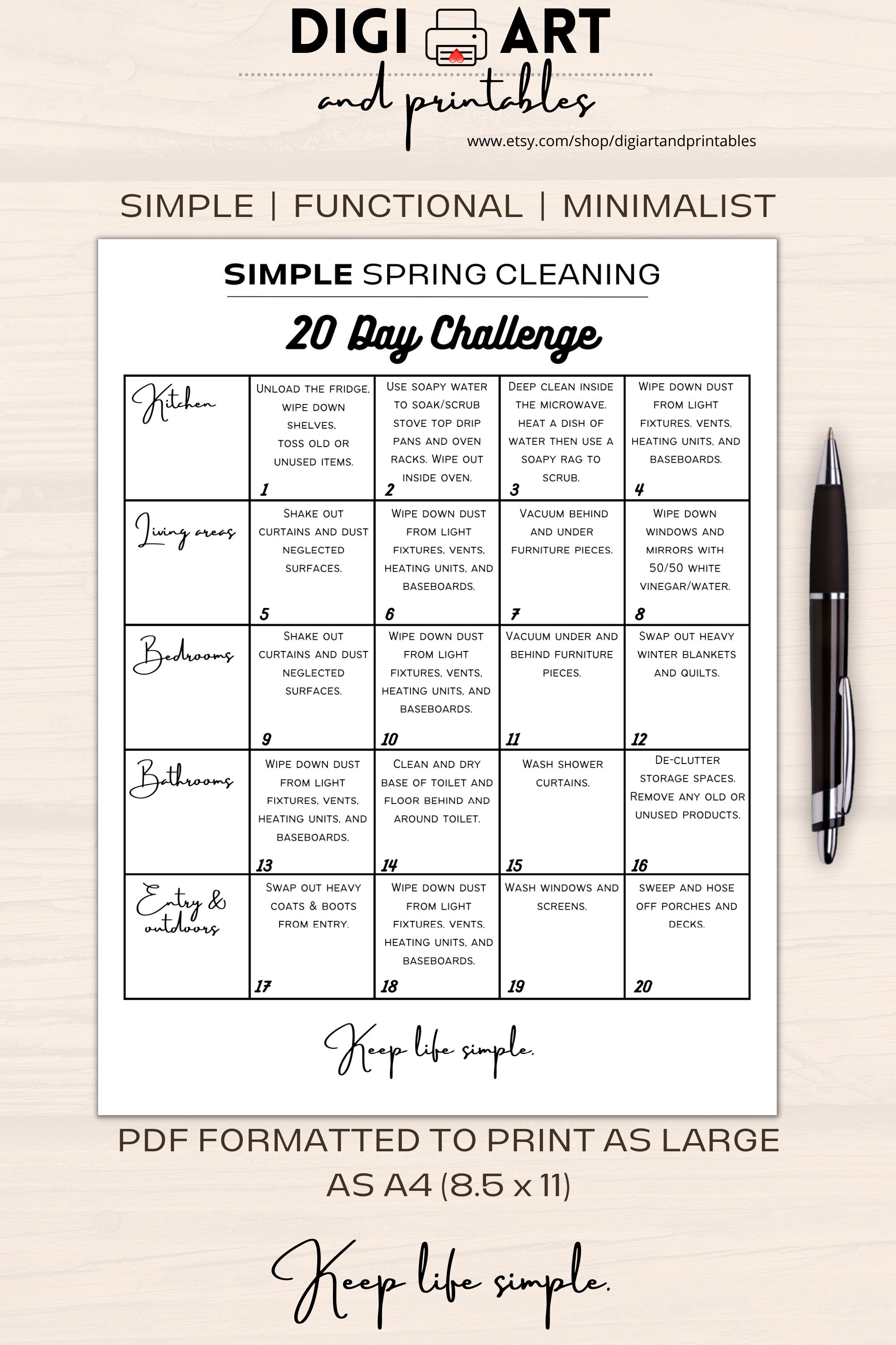 Simple Daily Weekly Housekeeping Bundle BONUS Spring - Etsy
