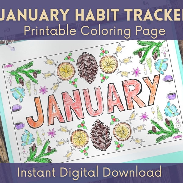 Habit Tracker Coloring - Etsy