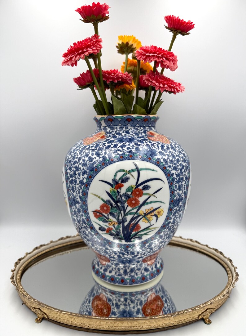Vintage Shibata Vase – 1980s Japanese Imari Porcelain – Kinrande Gold ...