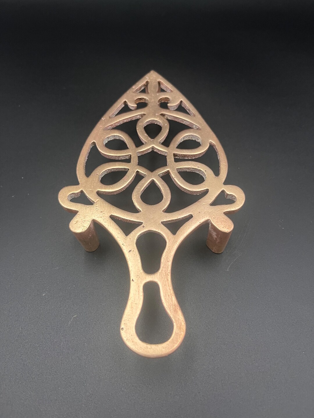 Vintage Solid Brass Trivet: Cottagecore Plant Stand, Candle Holder - Etsy