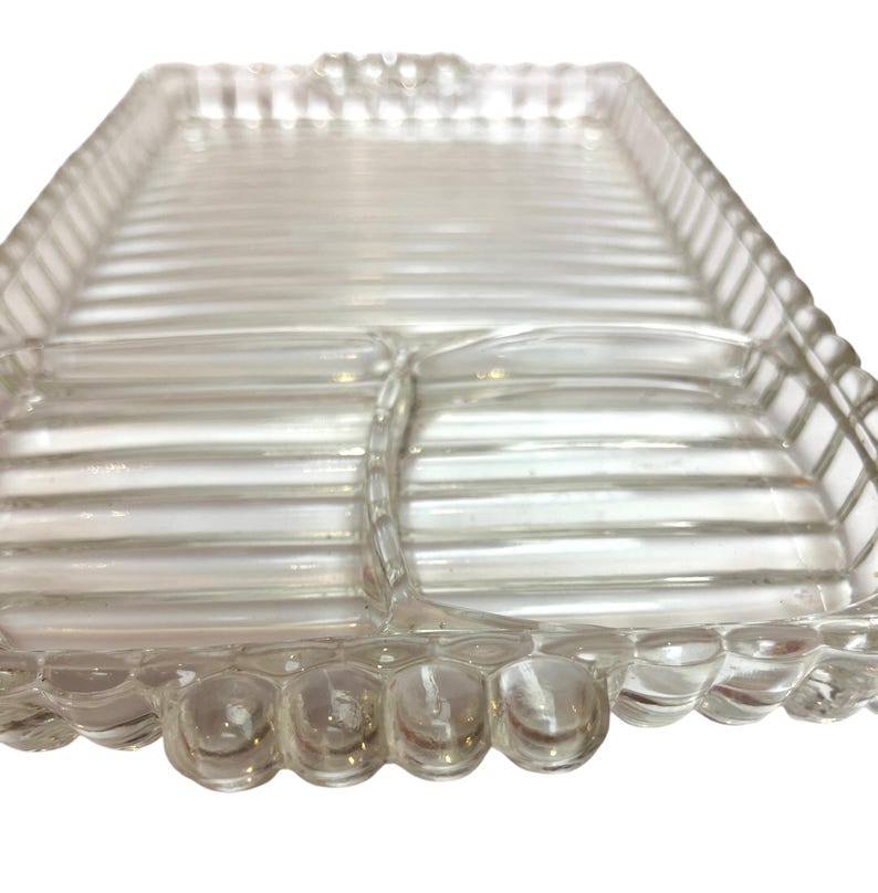 Vintage Hazel Atlas Sip & Smoke Luncheon/ Snack, Small Ribbed Glass ...