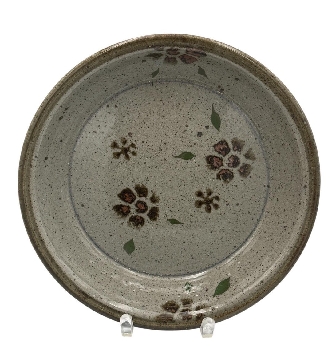 Studio Pottery Pie Plate Speckled Stoneware Folk Earthy Botanical - Etsy