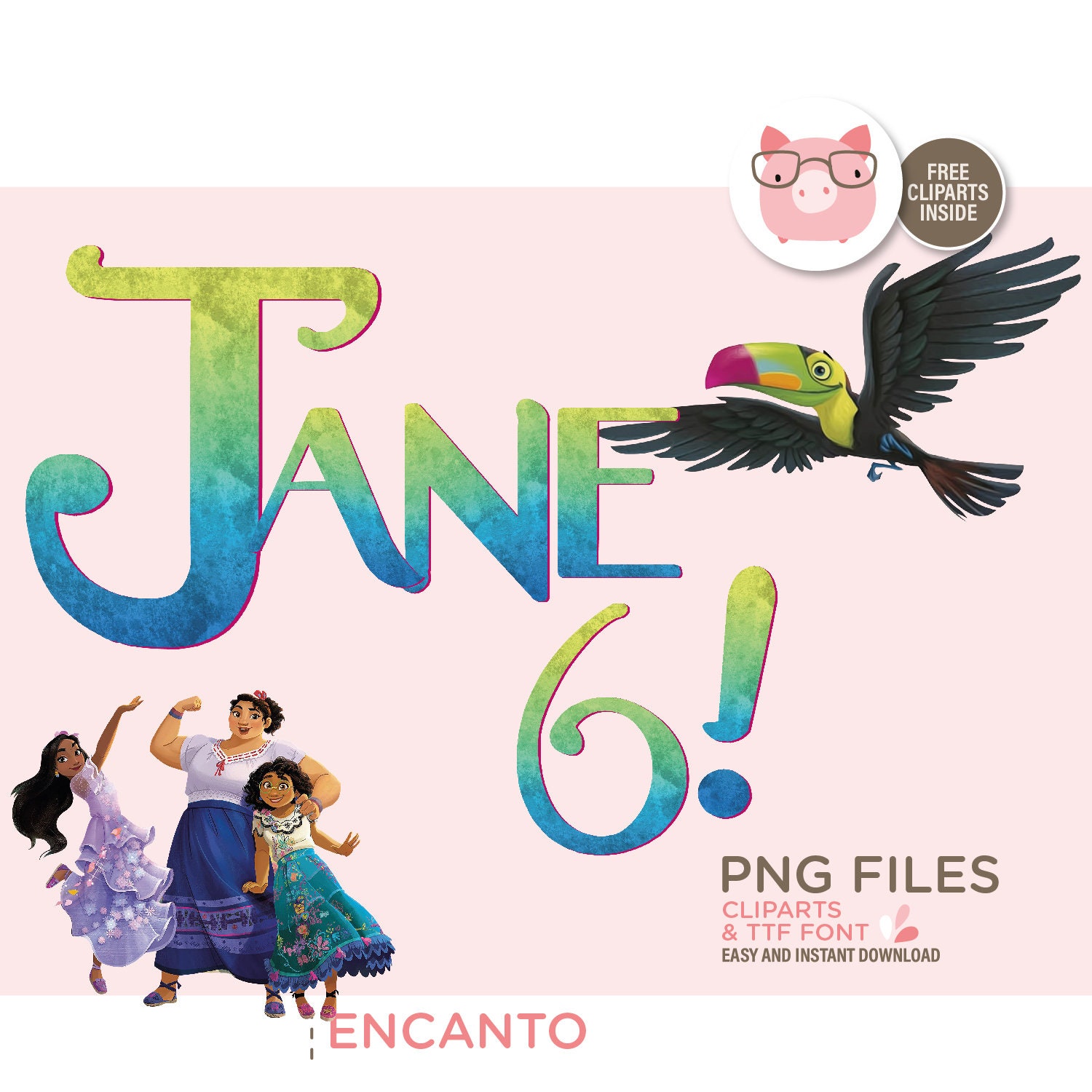 Encanto Alphabet Png Letters Ttf Font, Encanto Alphabet Digital ...