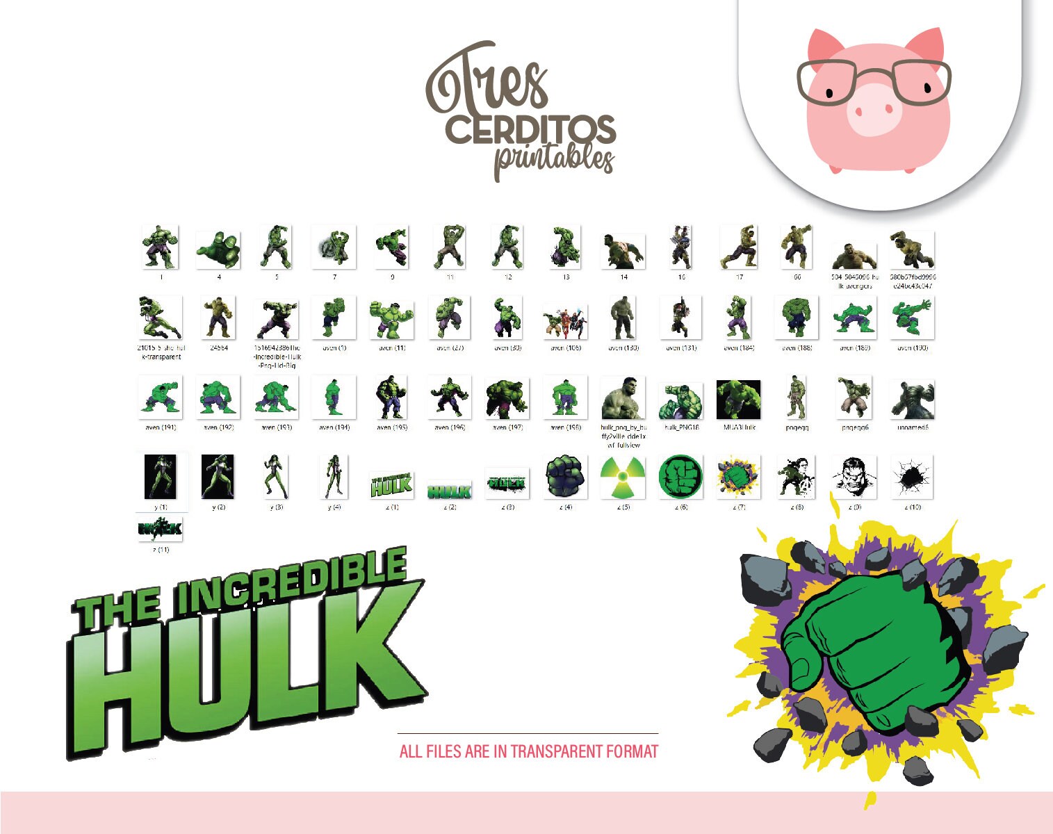 57 Hulk Avenger Png Images, Incredible Hulk Birthday Printable Digital ...