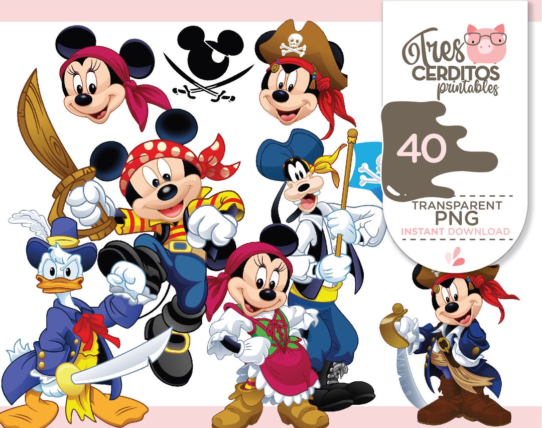 40 Mouse Pirate Friends PNG Cliparts, Captain and Friends Pirates ...