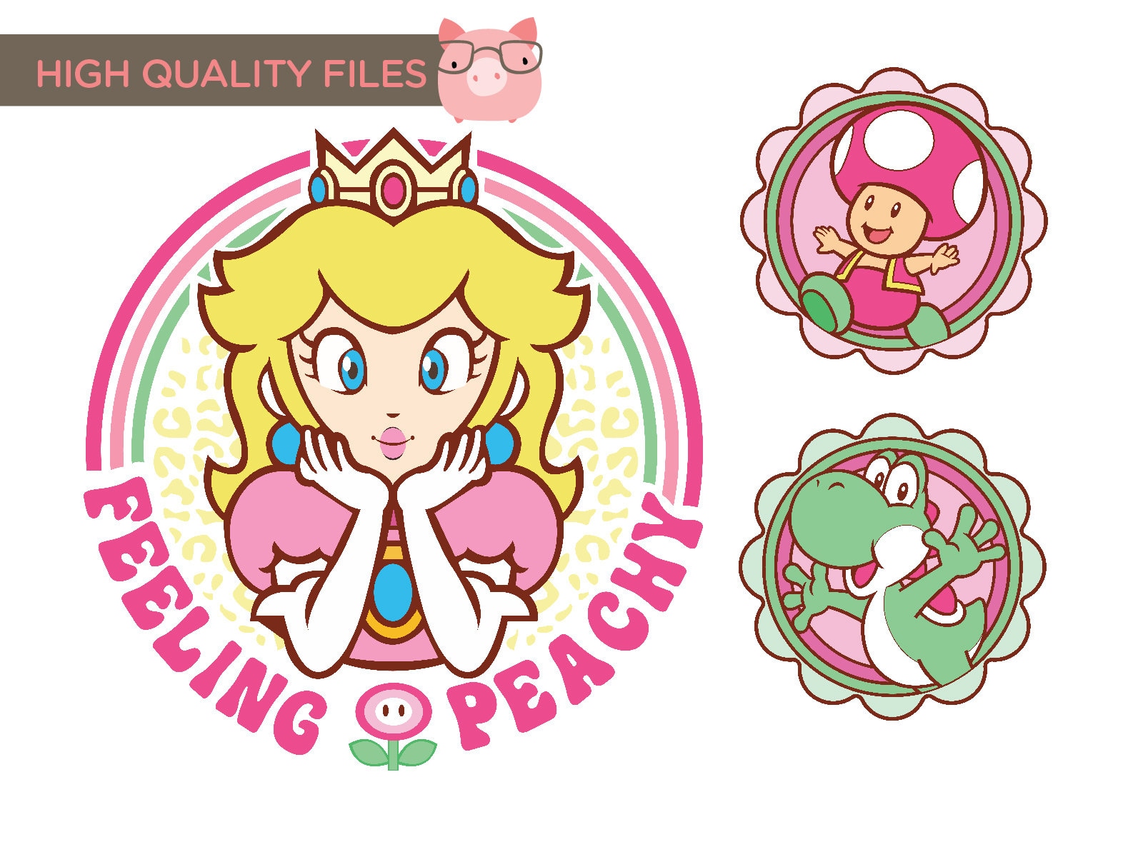 14 Princess Peach Designs SVG, PNG, EPS, Ideal for Stamp, Sublimation ...