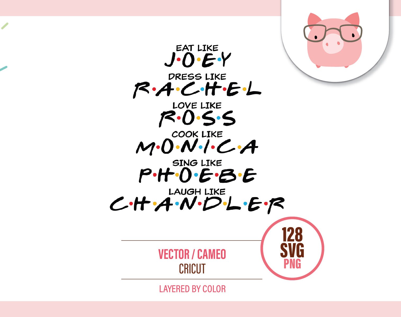 128 Friends SVG, Friends TV Show Bundle, Font Friends, layered files, friends cricut svg files ...
