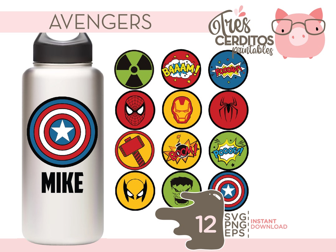 12 Avengers SVG Stamp, Avengers Printable Digital, Avengers Characters ...