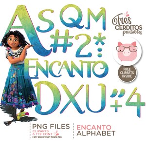 Encanto Alphabet Png Letters Ttf Font, Encanto Alphabet Digital ...