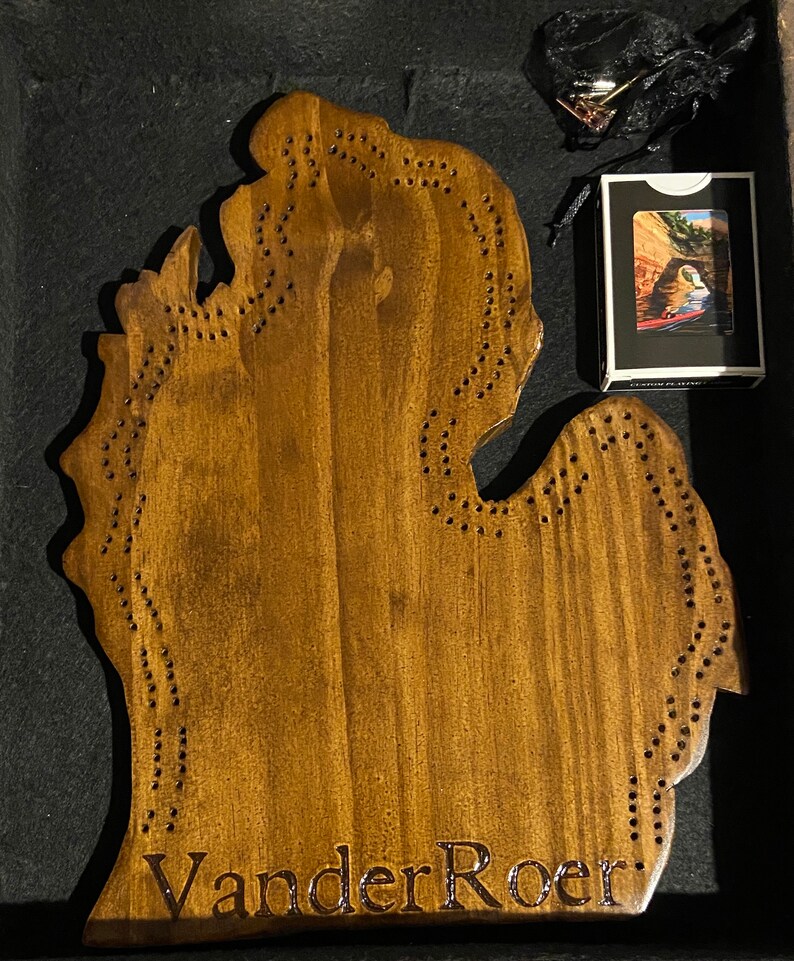 Personalized Michigan Cribbage Board - Etsy